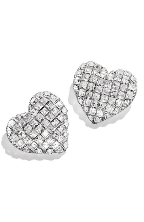 Baublebar Jill Heart Stud Earrings - Silver
