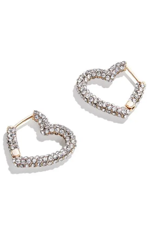 Baublebar Velma Pavé Heart Huggie Earrings - Gold