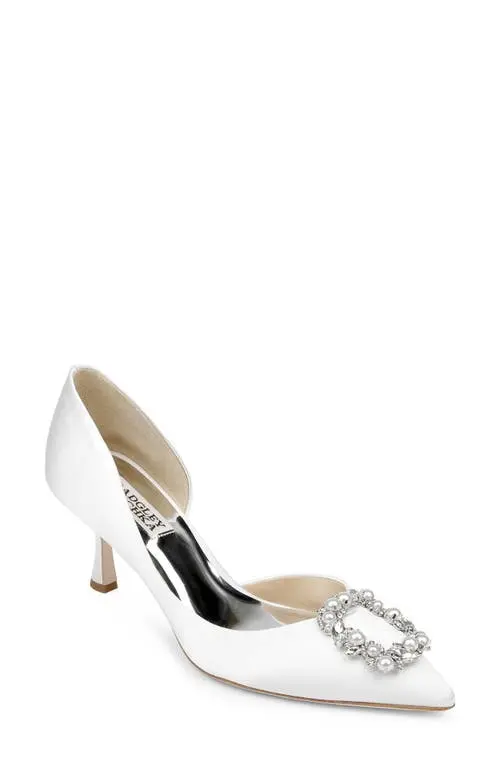 Badgley Mischka Fabia Embellished Pumps - Soft White