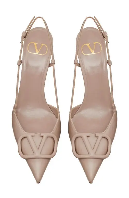 Valentino Garavani Vlogo Slingback Pumps - Poudre