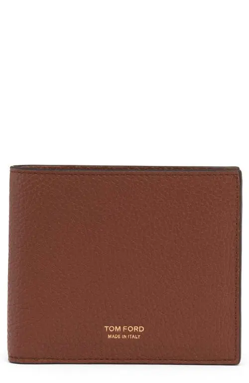TOM FORD T-line Soft Grain Leather Bifold Wallet - 1b108 Midbrown