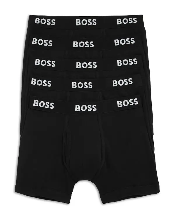 BOSS Authentic Boxer Briefs, Pack Of 5 - Black