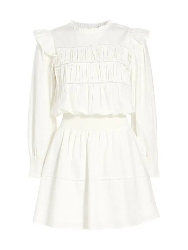 Rails Faren Smocked Minidress In White - 80% Off | Editorialist