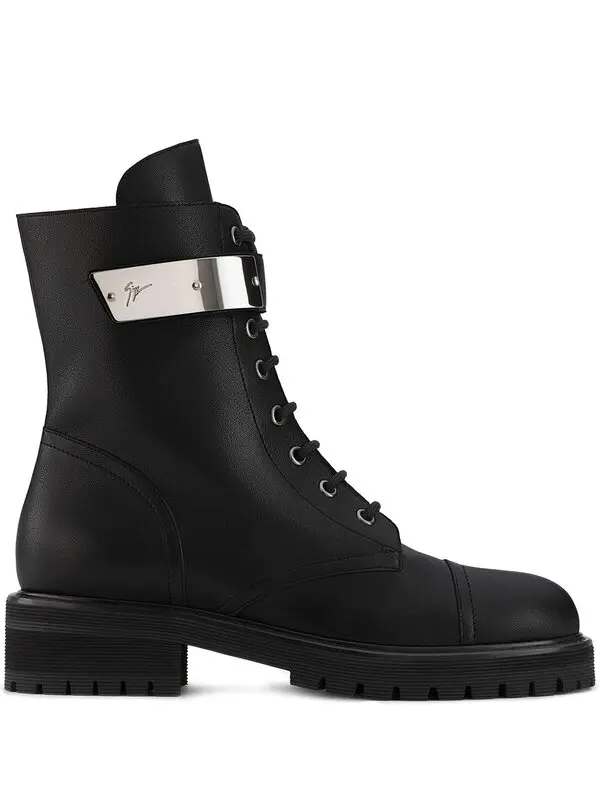GIUSEPPE ZANOTTI Alexa Logo Plate Boots