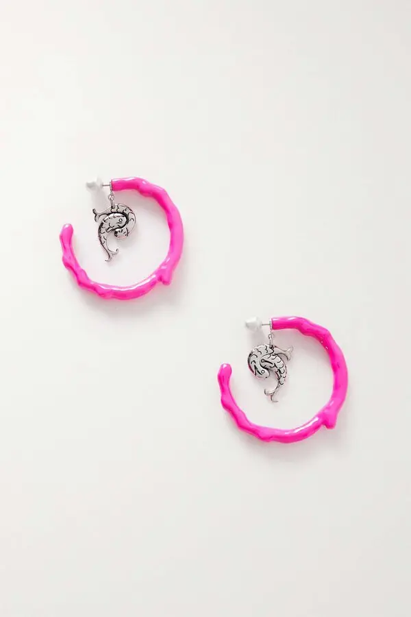 Emilio Pucci Pesci Silver-tone Hoop Earrings