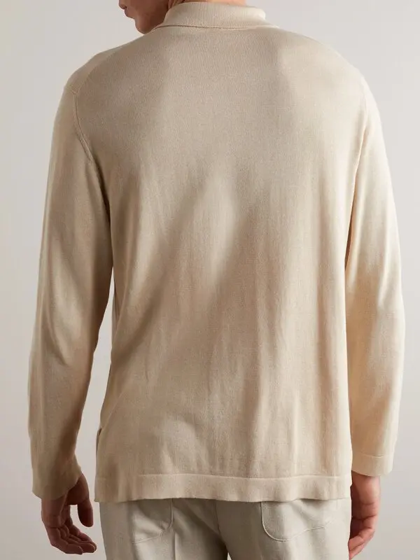 STOFFA Slim-fit Mouliné-cotton Shirt