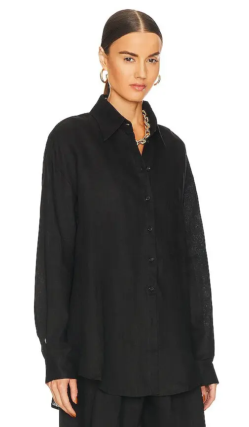 AEXAE Linen Woven Shirt - Black