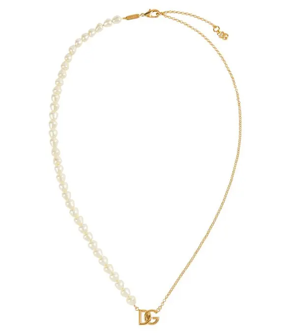 Dolce & Gabbana Dg Faux Pearl Necklace - Gold