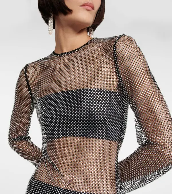 Giuseppe Di Morabito Feather-trimmed Embellished Minidress