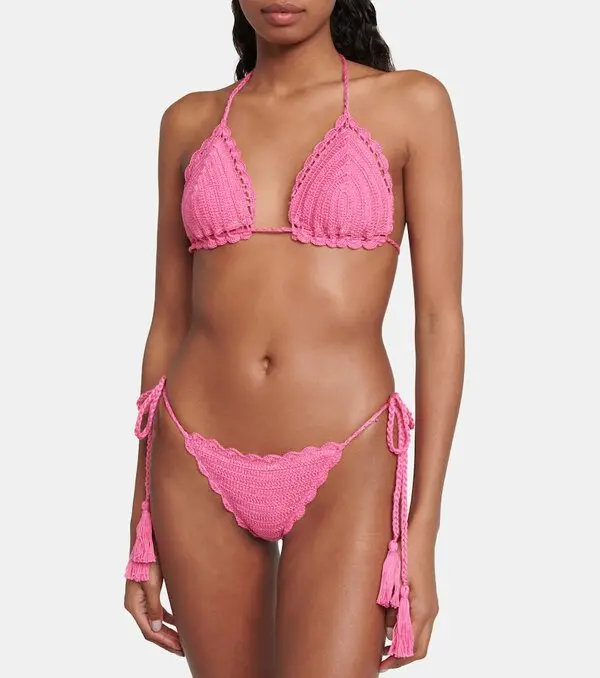 Anna Kosturova Crochet Bikini Top - Pink