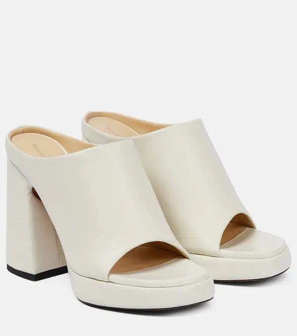 Proenza Schouler Forma Leather Platform Mules - White
