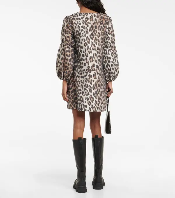 GANNI Jacquard Leopard-print Minidress