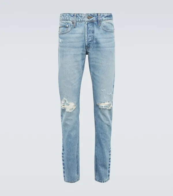DUE DILIGENCE Slim-fit Distressed Jeans