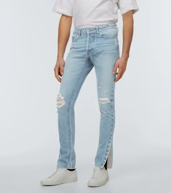DUE DILIGENCE Slim-fit Distressed Jeans
