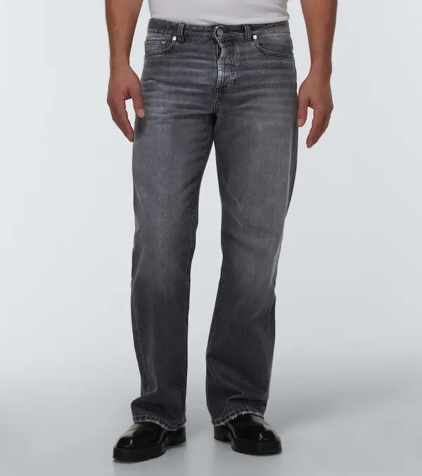 DUE DILIGENCE Wide-leg Distressed Jeans