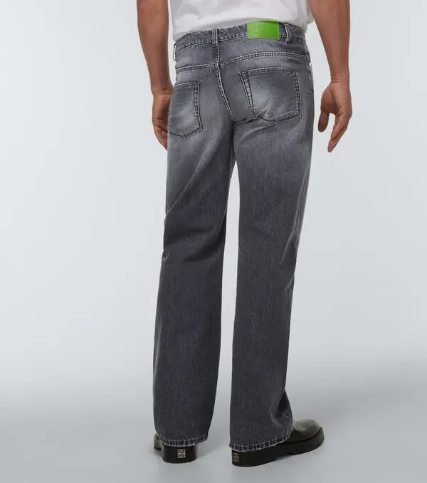 DUE DILIGENCE Wide-leg Distressed Jeans