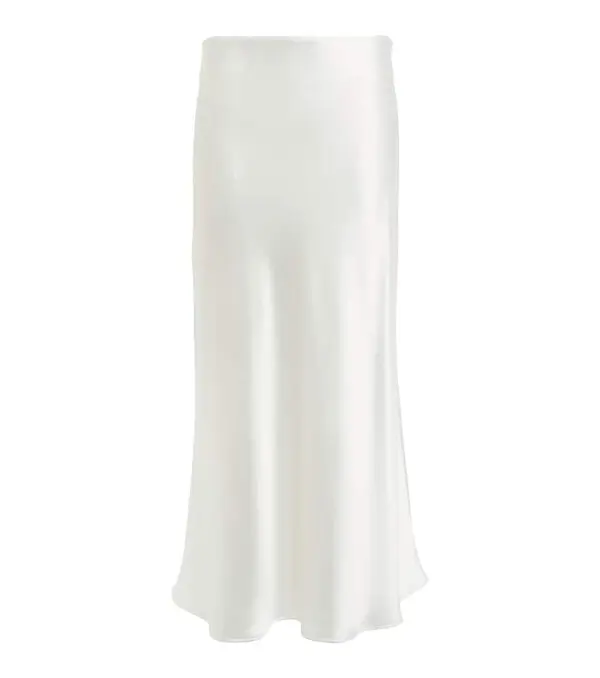 Galvan Satin Midi Skirt - White