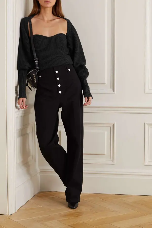 Isabel Marant Blaze Strapless Ribbed Wool And Cashmere-blend Top