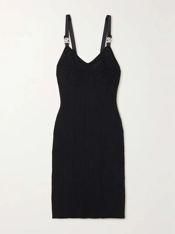Givenchy Embellished Ribbed-knit Mini Dress