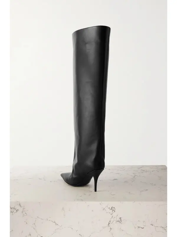 Balenciaga Waders 90 Leather Knee Boots