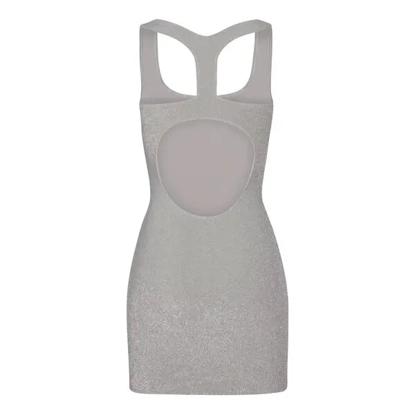 SKIMS Glitter Swim Metallic Dress - Nickel
