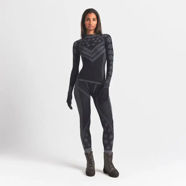 SKIMS First Layers Legging - Obsidian Winter Fair Isle