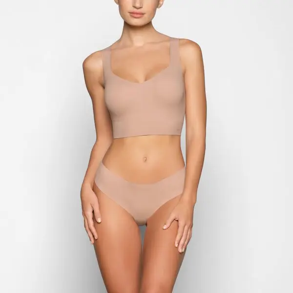 SKIMS Naked Plunge Longline Bra - Clay