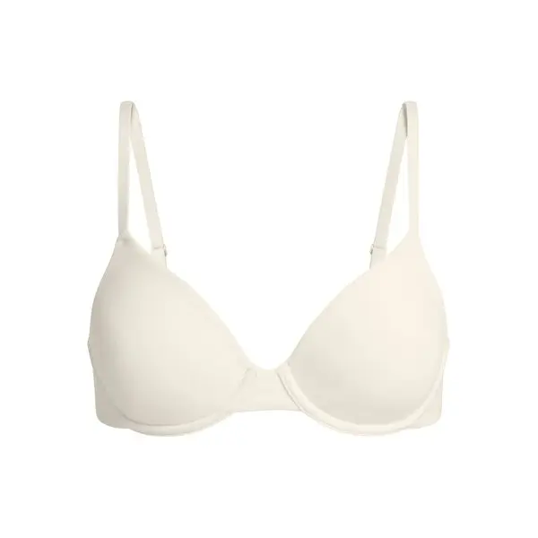 SKIMS T Shirt Bra | Black | | Cotton Jersey - Bone