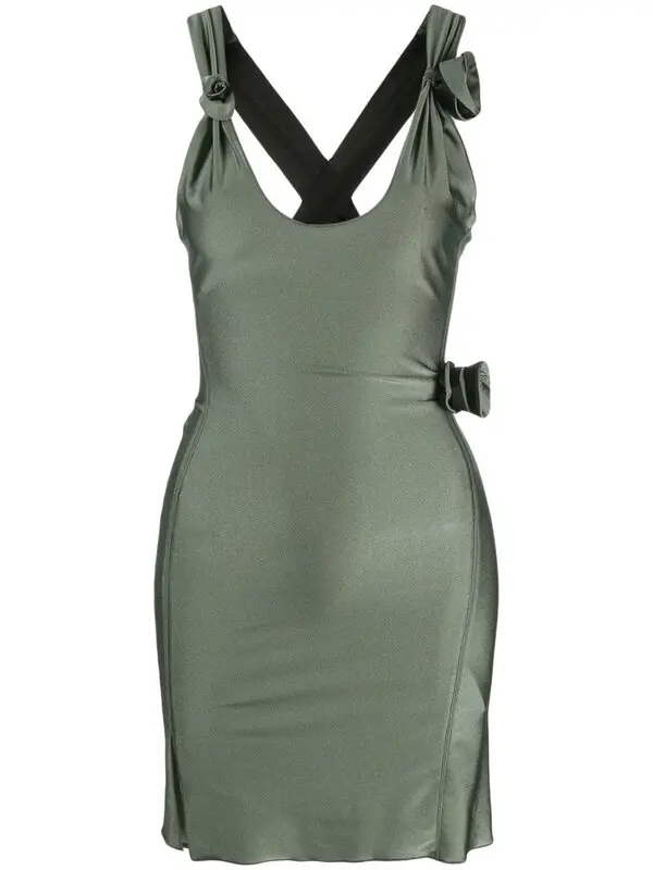 Coperni Crossover Strap Minidress - Green