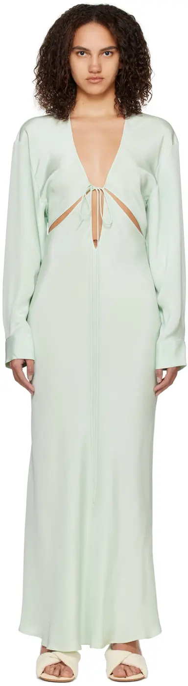 christopher esber triquetra dress blue Christopher Esber Triquetra Front Tie Shirt Dress main image 0