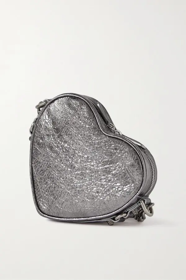 Balenciaga Le Cagole Heart Mini Shoulder Bag - Silver