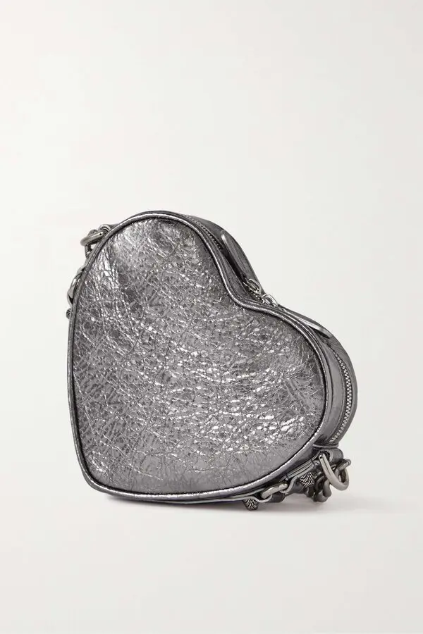 Balenciaga Le Cagole Heart Mini Shoulder Bag - Silver