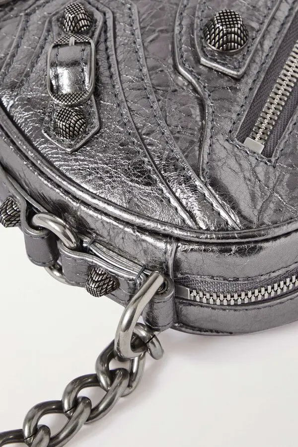 Balenciaga Le Cagole Heart Mini Shoulder Bag - Silver