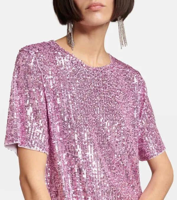 tom ford pink sequin dress Pink Sequined satin halterneck dress