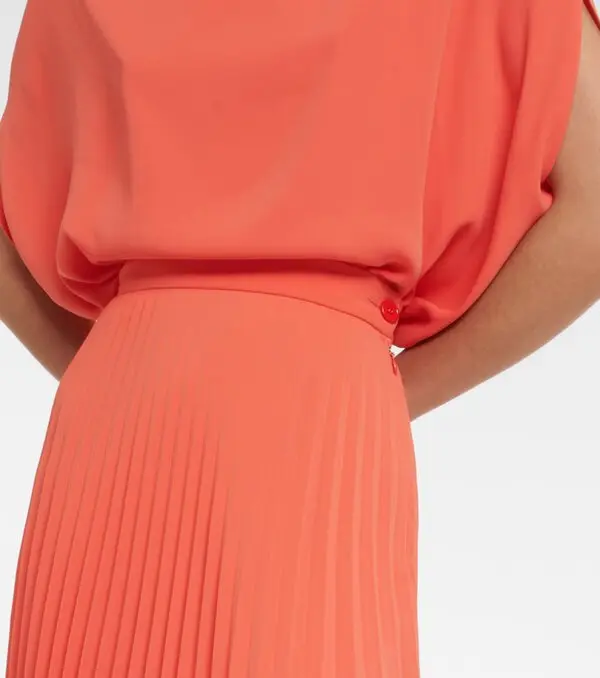 MAISON MARGIELA Pleated Crêpe Midi Skirt - Red