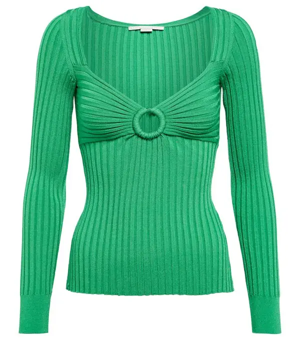 Stella McCartney Ribbed-knit Top - Green
