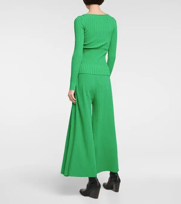 Stella McCartney Ribbed-knit Top - Green