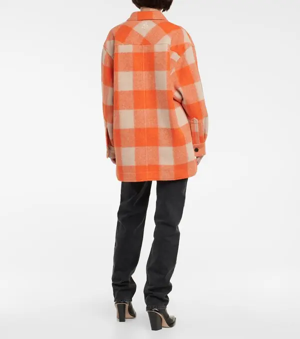 MARANT ETOILE Harveli Checked Jacket - Orange