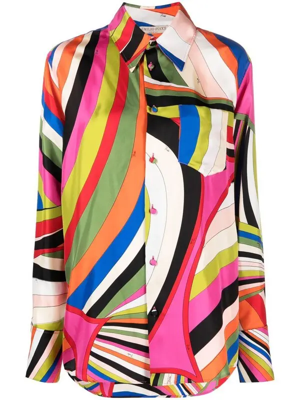 Emilio Pucci Geometric-print Silk Shirt