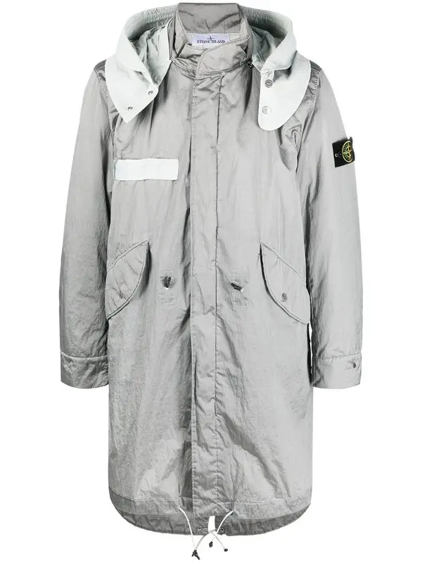 Stone Island Zip-Up Parka Jacket In Grey - 30% Off | Editorialist
