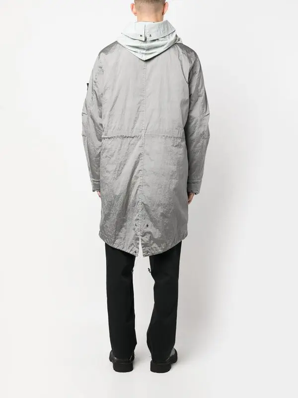 Stone Island Zip-Up Parka Jacket In Grey - 30% Off | Editorialist