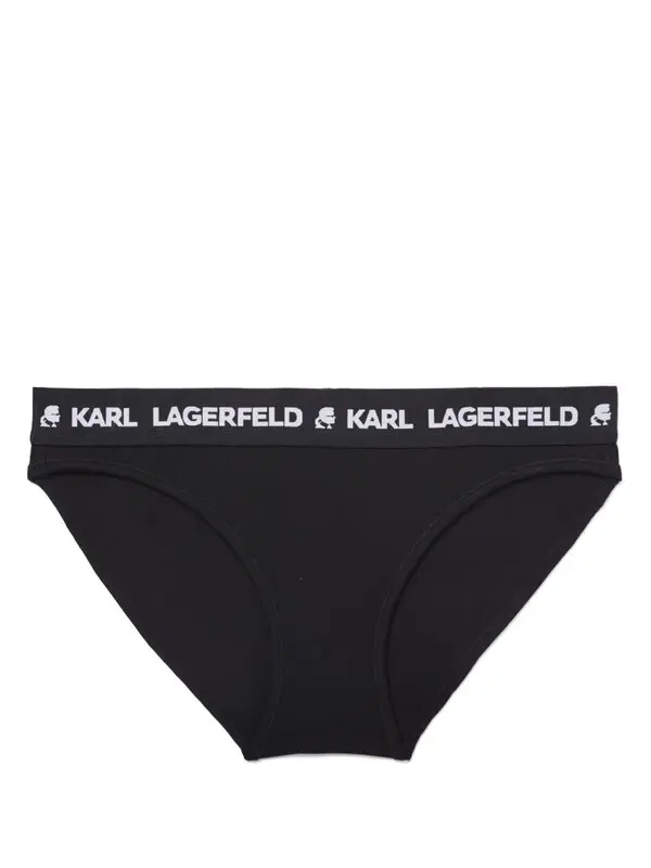 Karl Lagerfeld Logo-waistband Briefs - Black