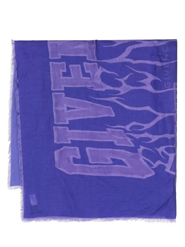 Givenchy Logo-print Modal-cashmere Scarf - Purple