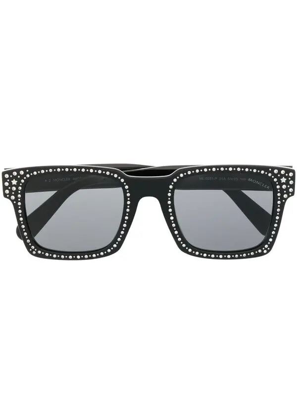Moncler X Palm Angels Square-frame Sunglasses - Black