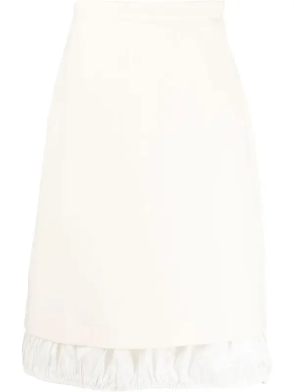 Tory Burch Double-faced Wool Midi Skirt - Neutrals