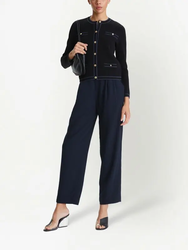 Tory Burch Kendra Jacquard Cardigan - Black