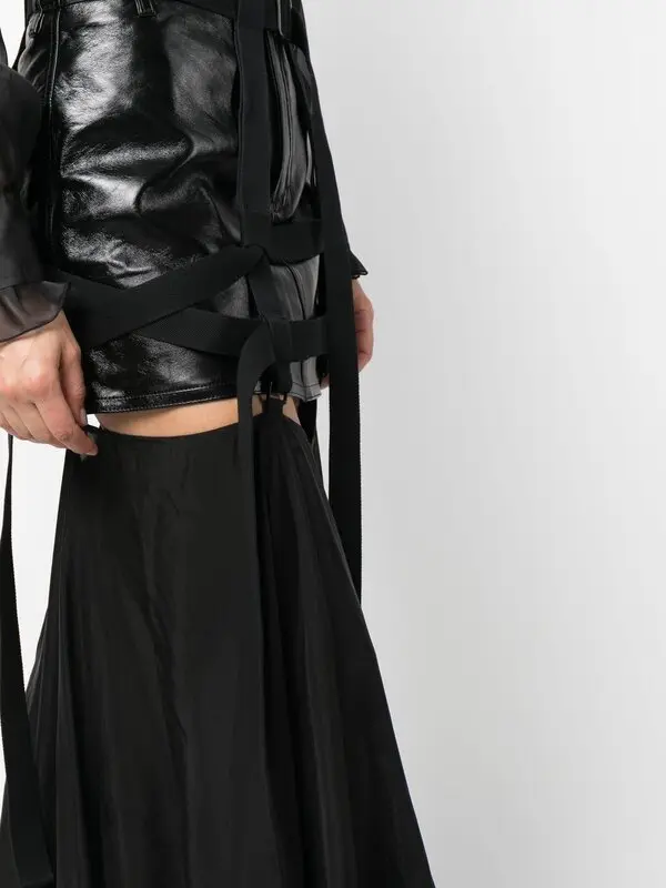 032C Leather Harness Midi Skirt
