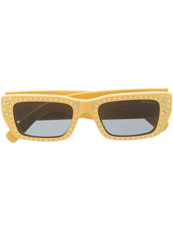Moncler X Palm Angels Square-frame Sunglasses - Yellow