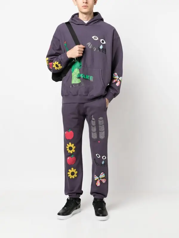 AWAKE NY Graphic-print Elasticated Track-pants