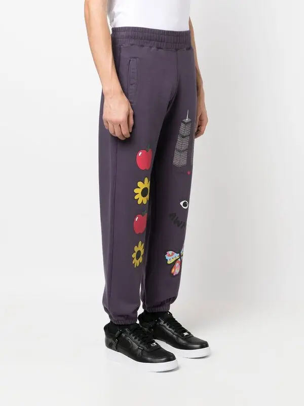 AWAKE NY Graphic-print Elasticated Track-pants
